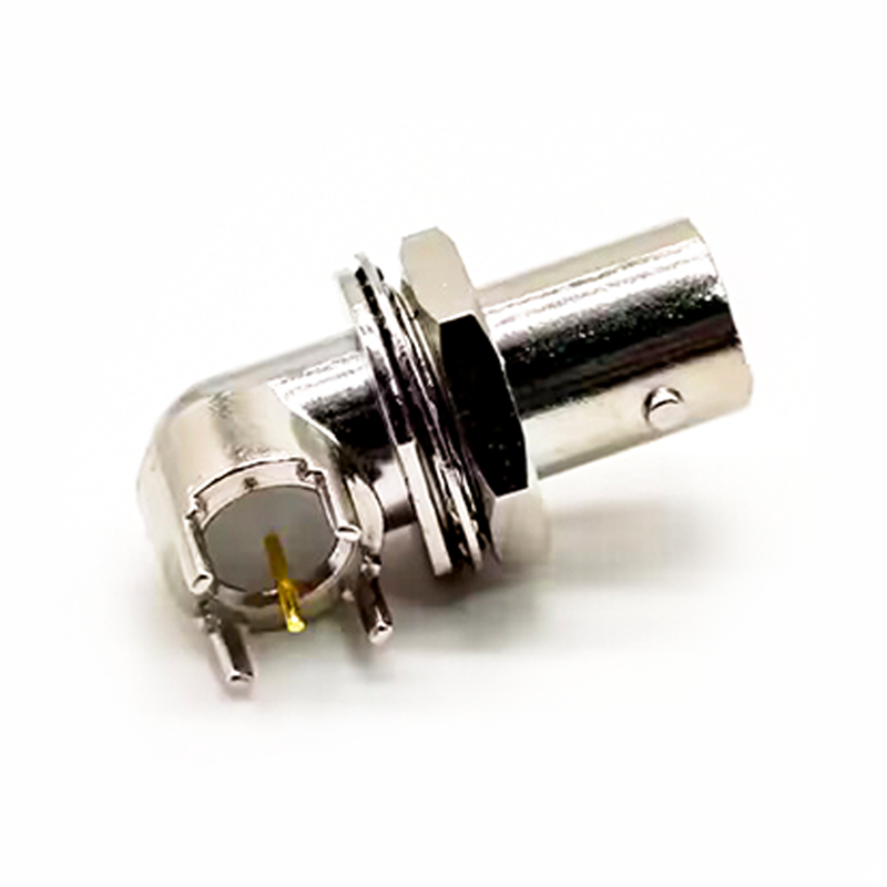 BNC Bulkhead Jack Right Angled Coaxial Connector Through Hole for PCB ...