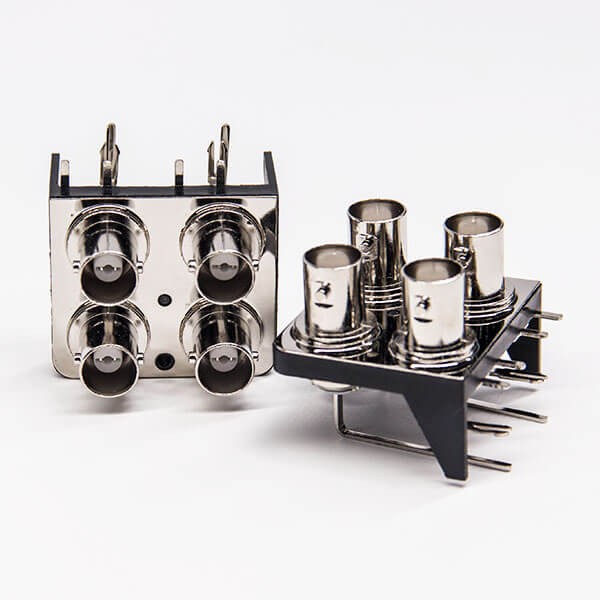 BNC Connector Socket 2x2 Angled Coaxial PCB Mount – ELECBEE Selected