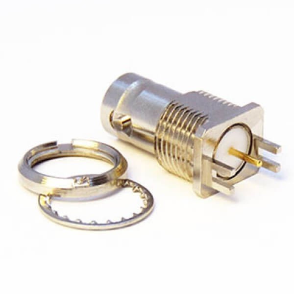 Bulkhead Female BNC 180deg Edge Mount for PCB Mount Nickel Plating ...