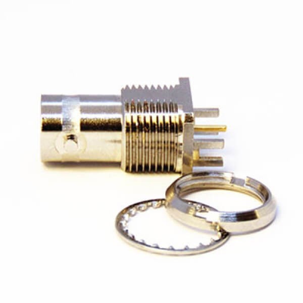 Bulkhead Female BNC 180deg Edge Mount for PCB Mount Nickel Plating ...