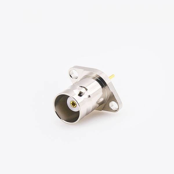 Panel Moun 2 Hole Flange BNC Connector Female Straight Solder for Cabl ...